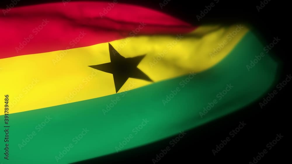 Ghana flag , Realistic 3D animation of waving flag. Ghana flag waving ...