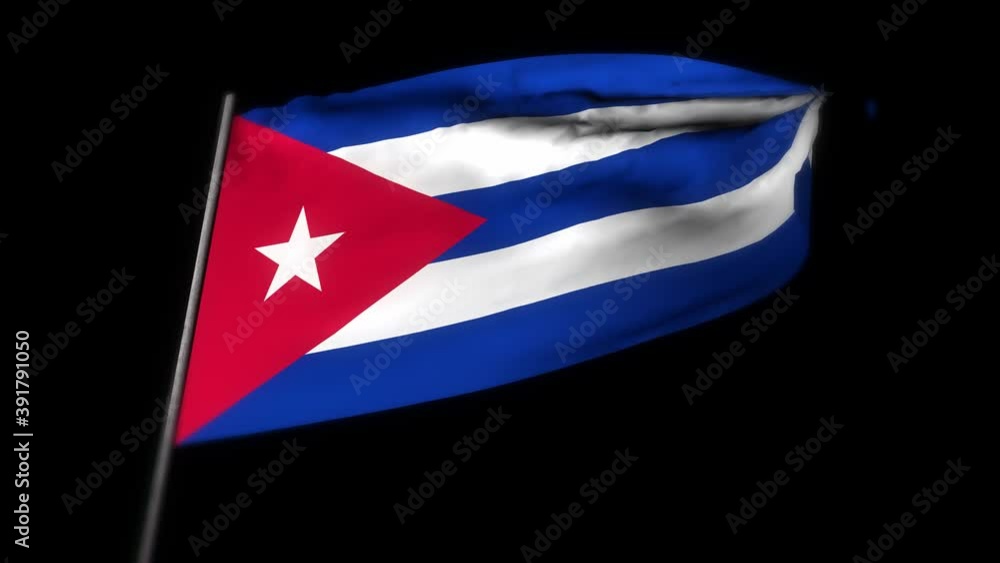 Cuba flag , Realistic 3D animation of waving flag. Cuba flag waving in ...