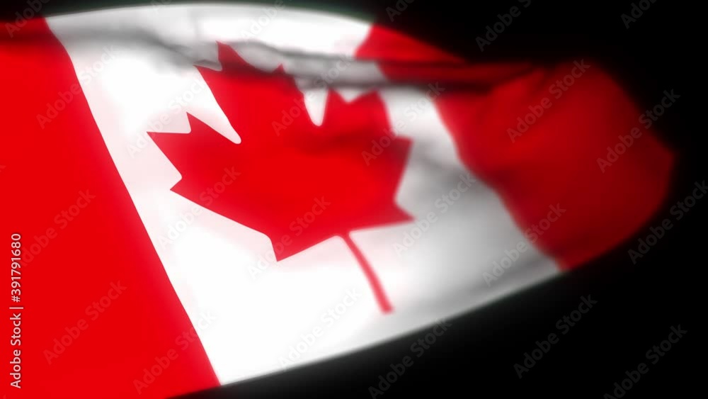 Canada flag , Realistic 3D animation of waving flag. Canada flag waving ...