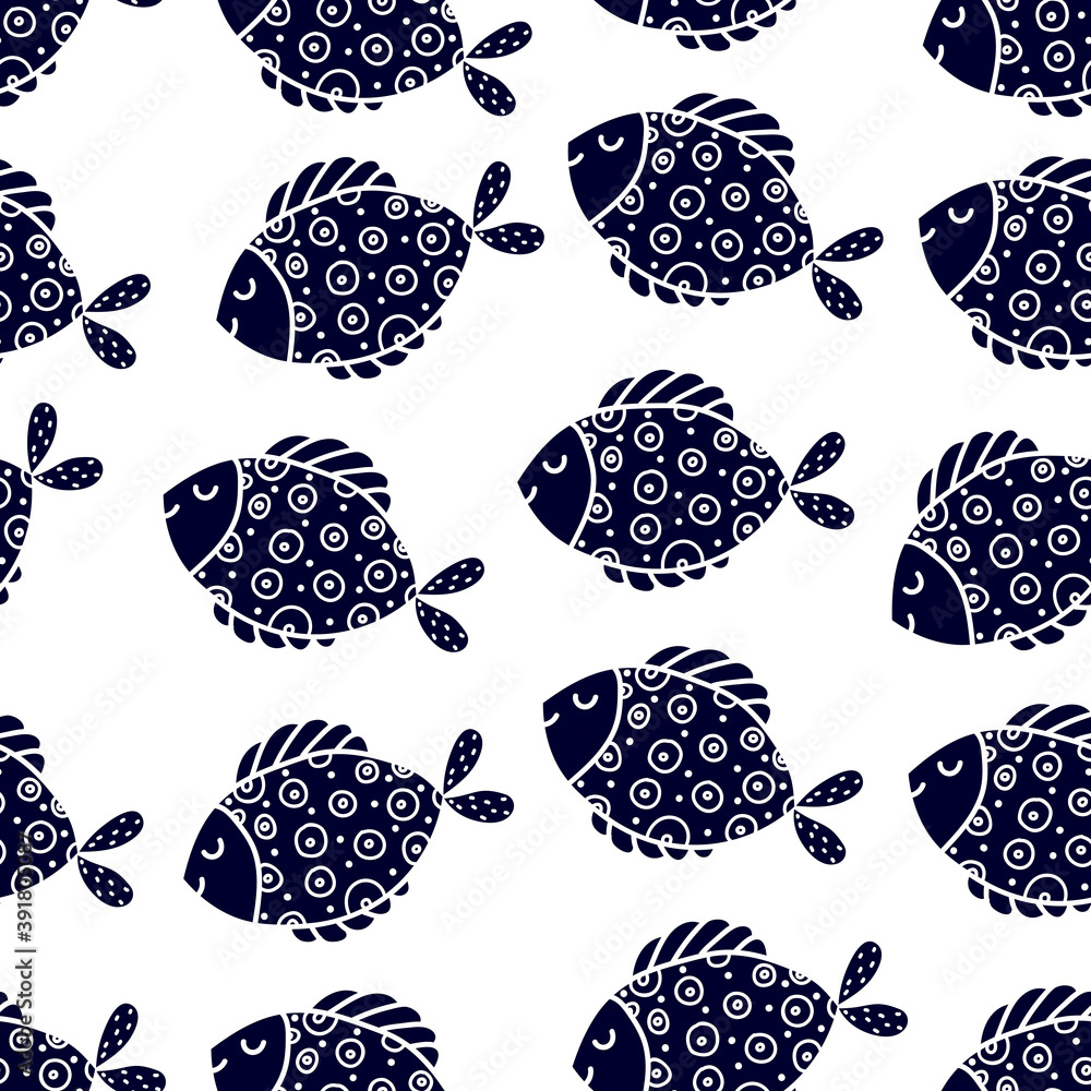 Cute fish. Kids background. Seamless pattern. Can be used in textile ...
