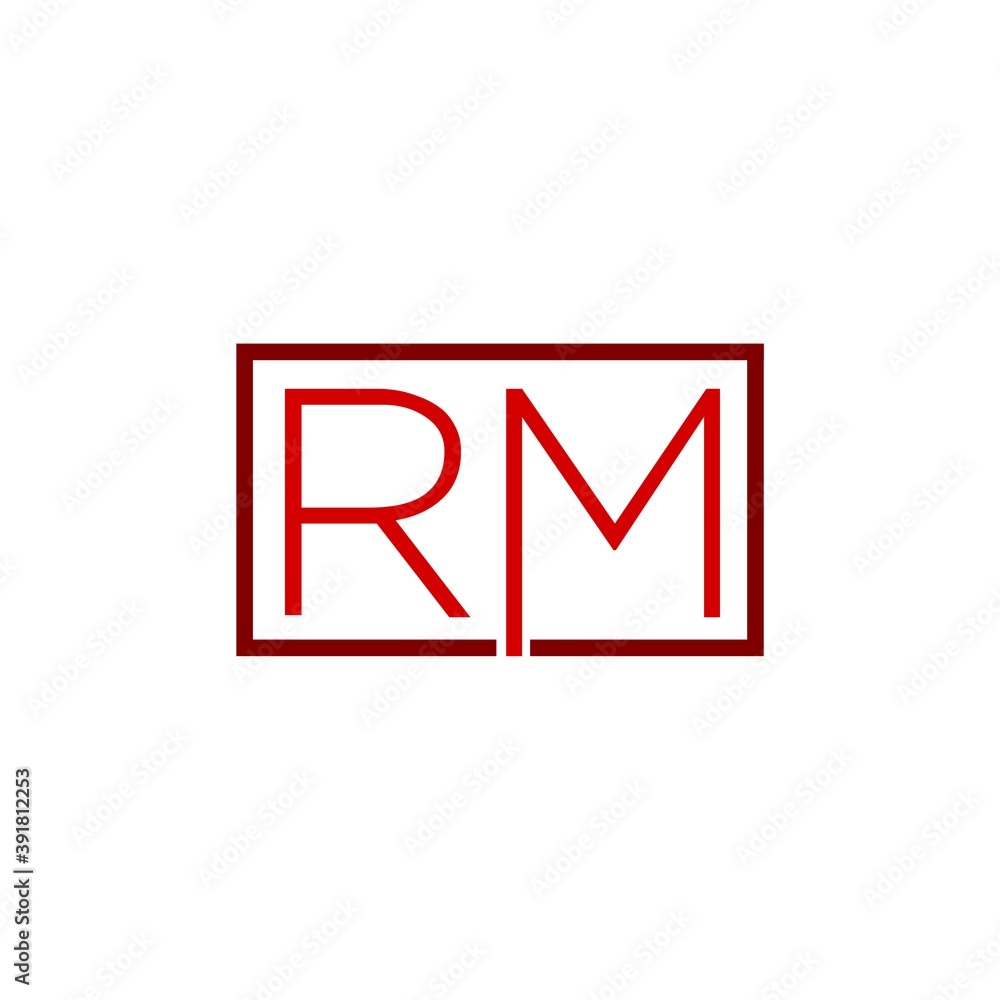 Initial RM letter logo isolated on white background Stock Photo | Adobe ...