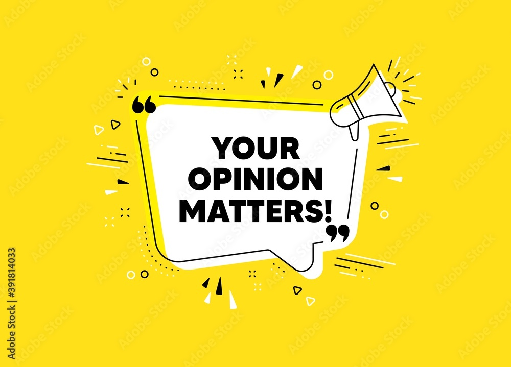 Vetor de Your opinion matters symbol. Megaphone yellow vector banner ... Vetor de Your opinion matters symbol. Megaphone yellow vector banner ...