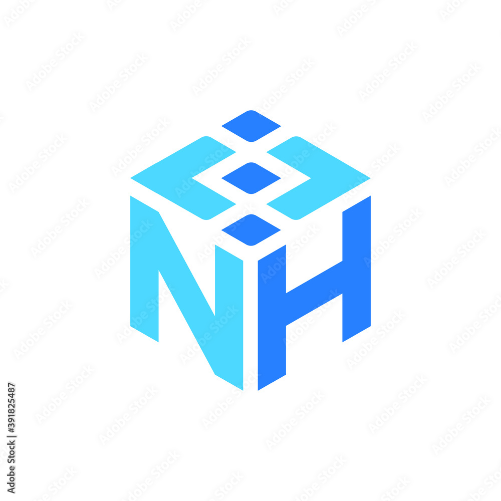 NH Letter Modern Eye Catchy Logo and Icon Editable Vector for Website ...