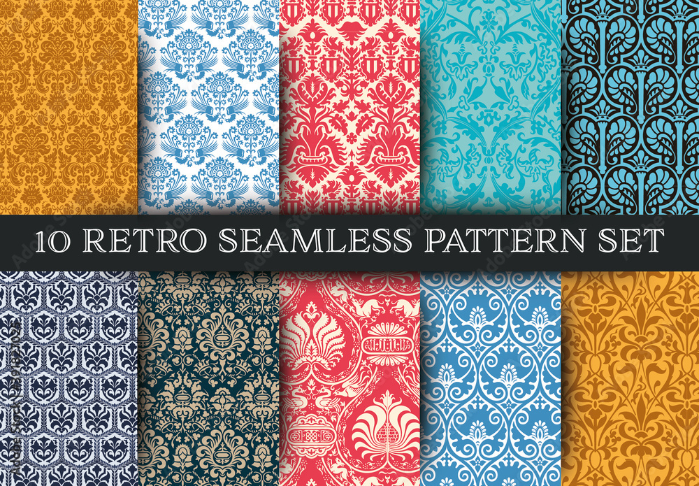 Set of 10 Seamless Pattern Stock Template | Adobe Stock