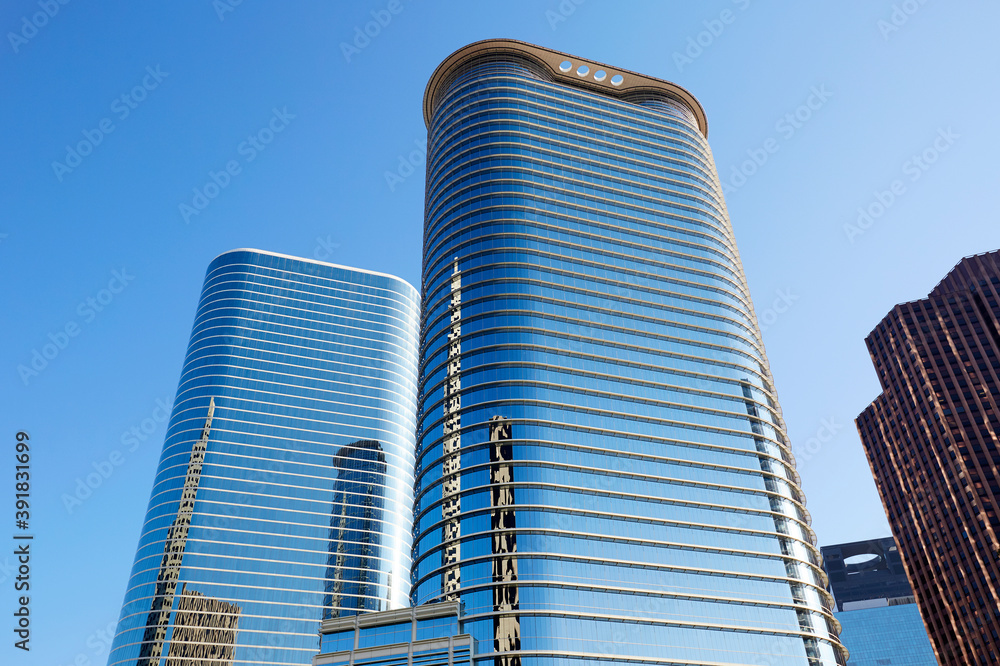 Postmodern skyscrapers (formerly Enron Towers) at 1400 Smith Street ...