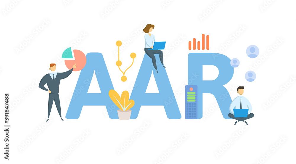 AAR, Average Annual Return. Concept with keywords, people and icons ...