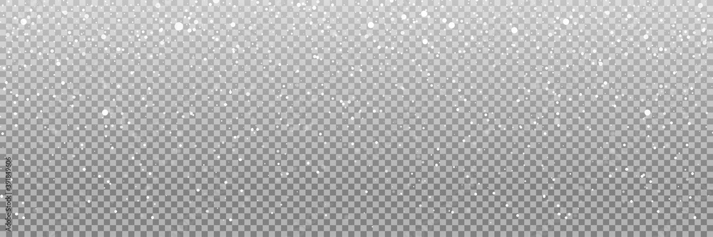 Falling snow on a transparent background. Snow. Snowfall, snowflakes in ...