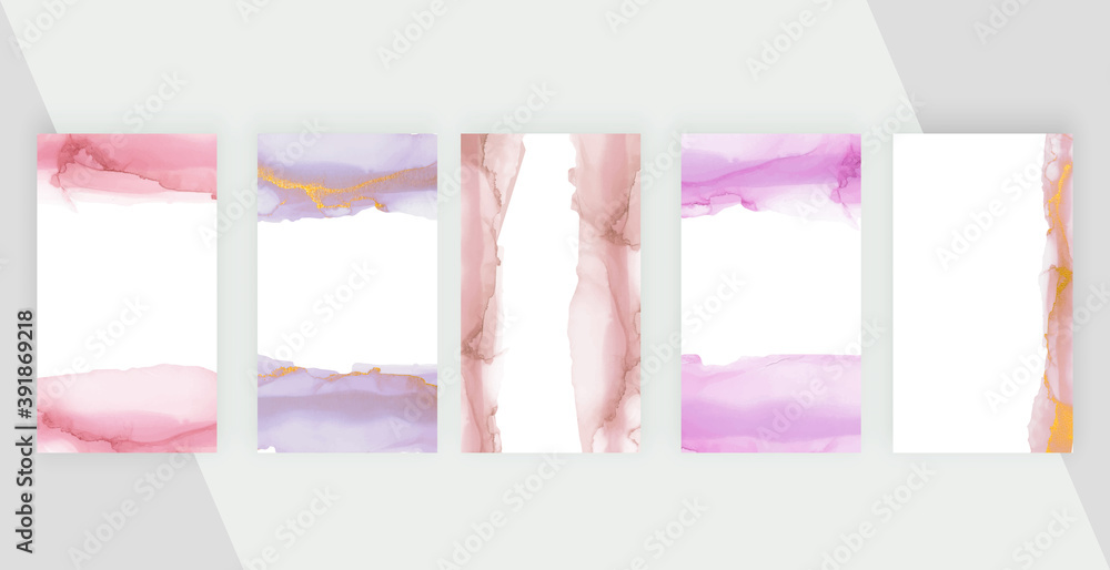 Pink and purple brush stroke watercolor backgrounds for social media ...