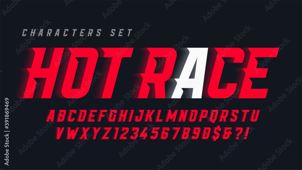 Dynamic alphabet design, vector letters and numbers. Stock Vector ...