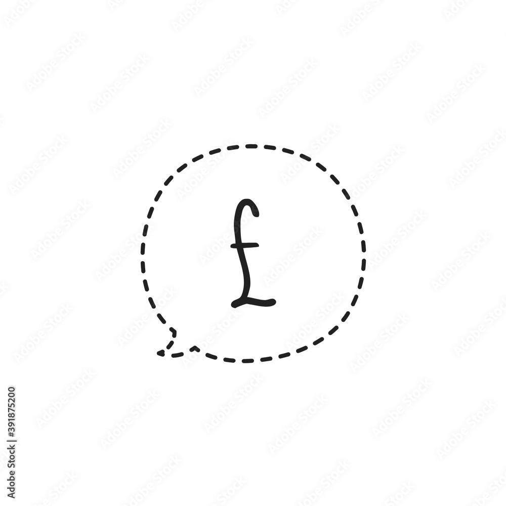 Pound Symbol in Speech Bubble for Design Stock Illustration | Adobe Stock