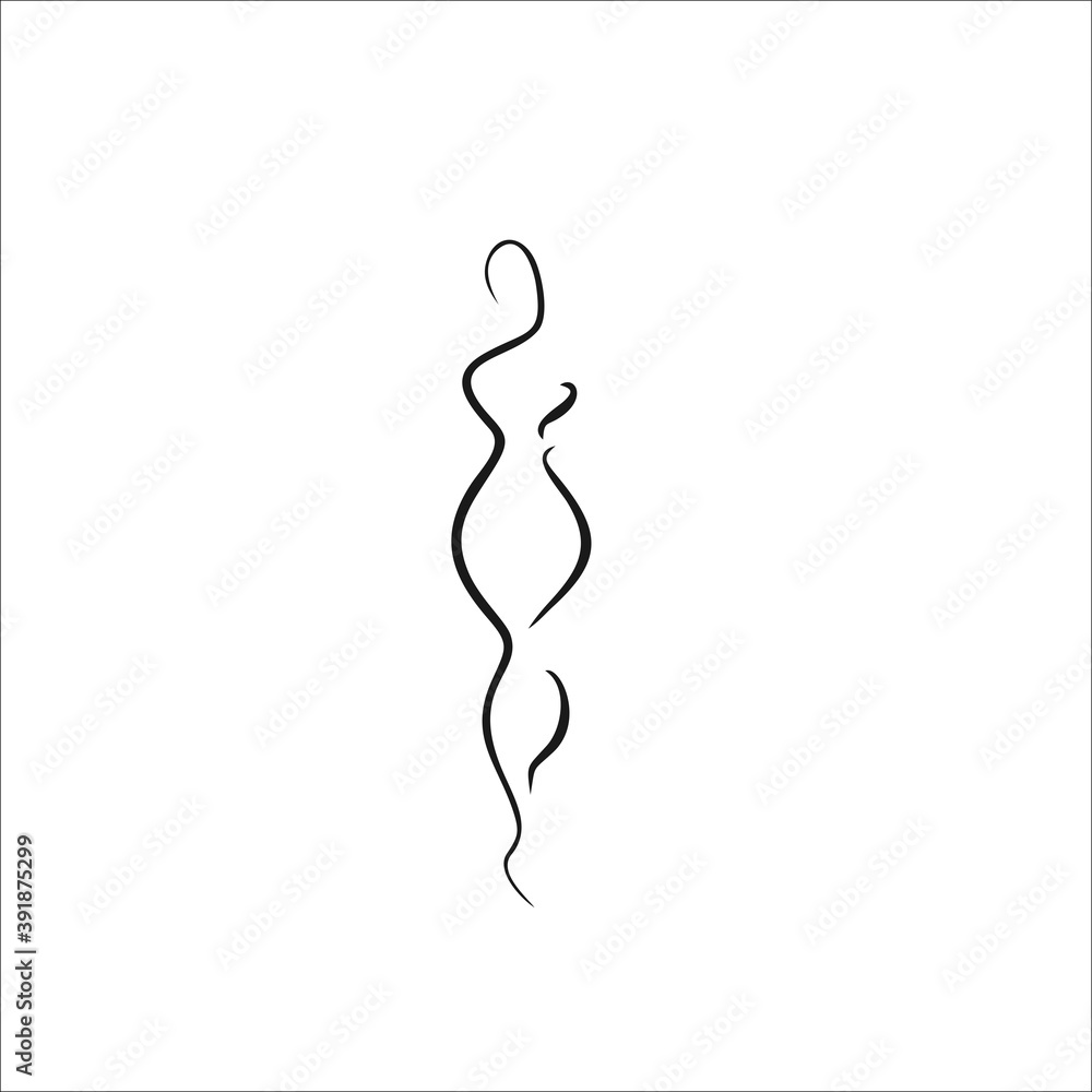 female shape line illustration logo design icon vector Stock Vector ...