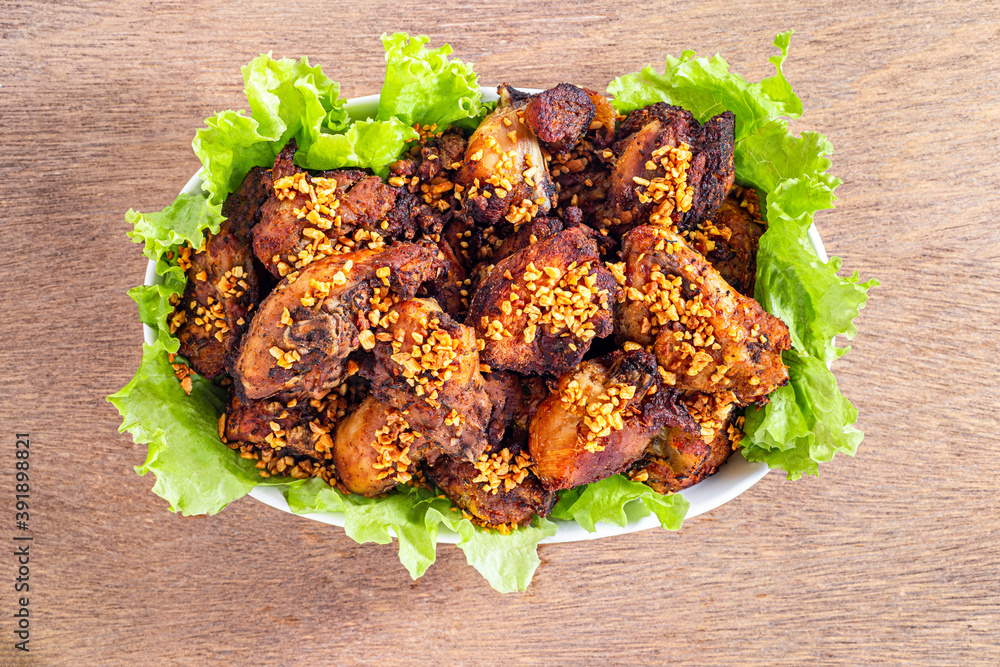 Brazilian style deep fried chicken. Called frango a passarinho. Top ...