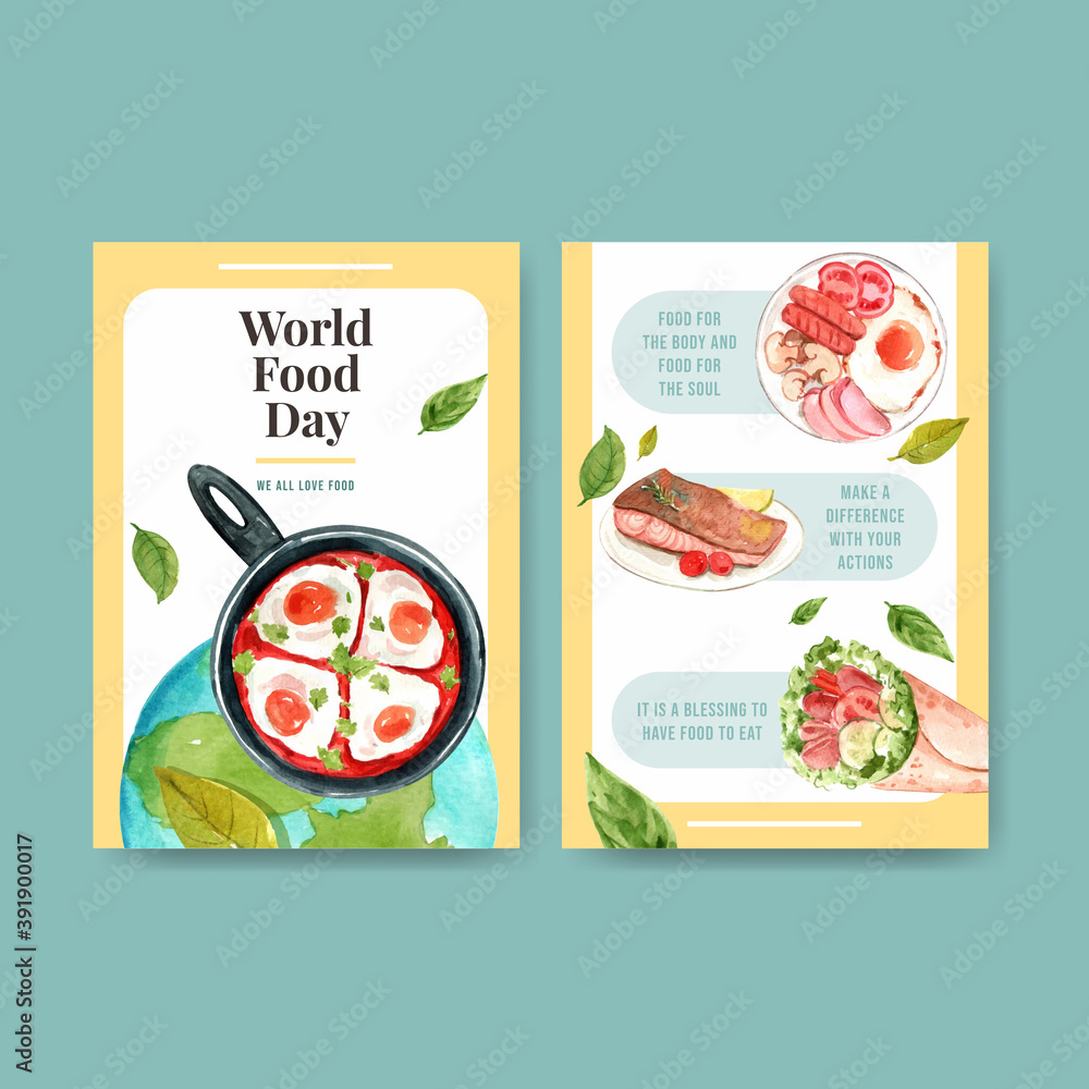 Menu template with world food day concept design for restaurant and ...