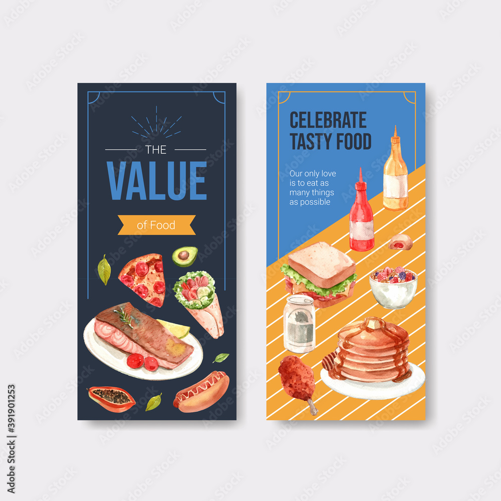 Menu and flyer with world food day concept design for restaurant and ...