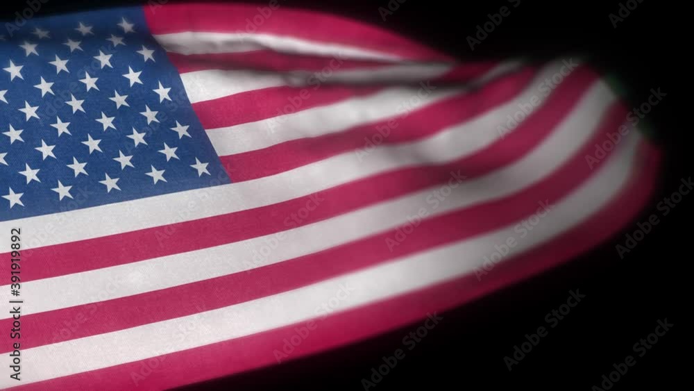 American flag , Realistic 3D animation of waving flag . United States ...