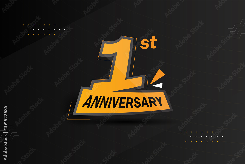Anniversary Background design. 1st-year celebration design template ...