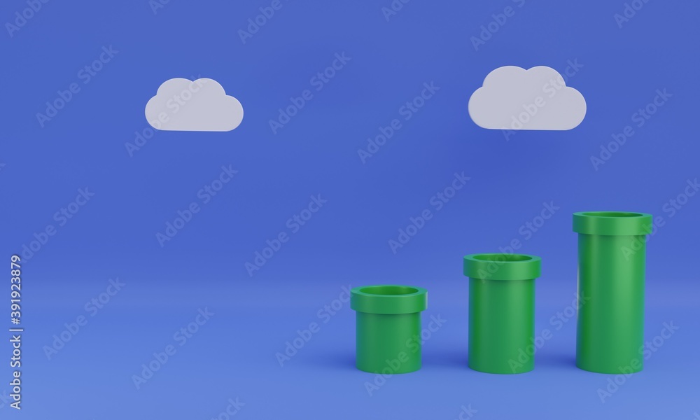 Illustration scene of famous old arcade video game, Super Mario Bros 3D ...