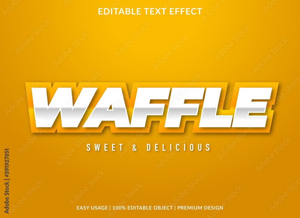 waffle text effect editable template with bold and 3d style use for ...