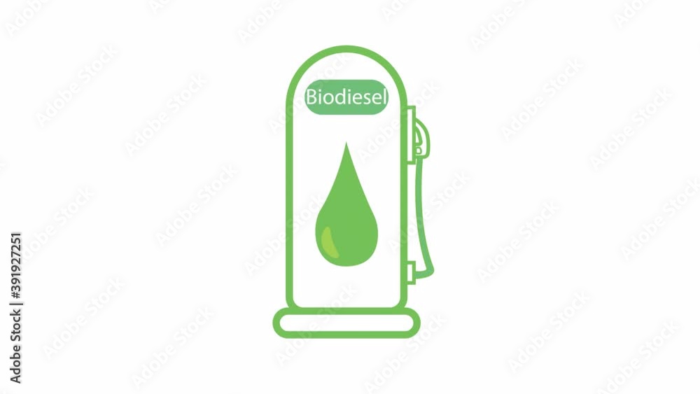 animation (vector video) of the appearance of a gas station sign ...