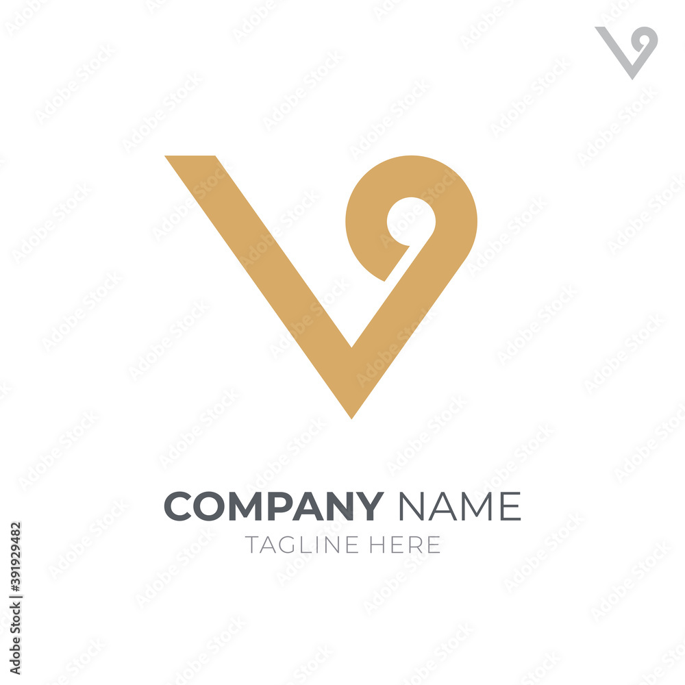 V9 logo concept, simple flat luxury business logo template Stock Vector ...