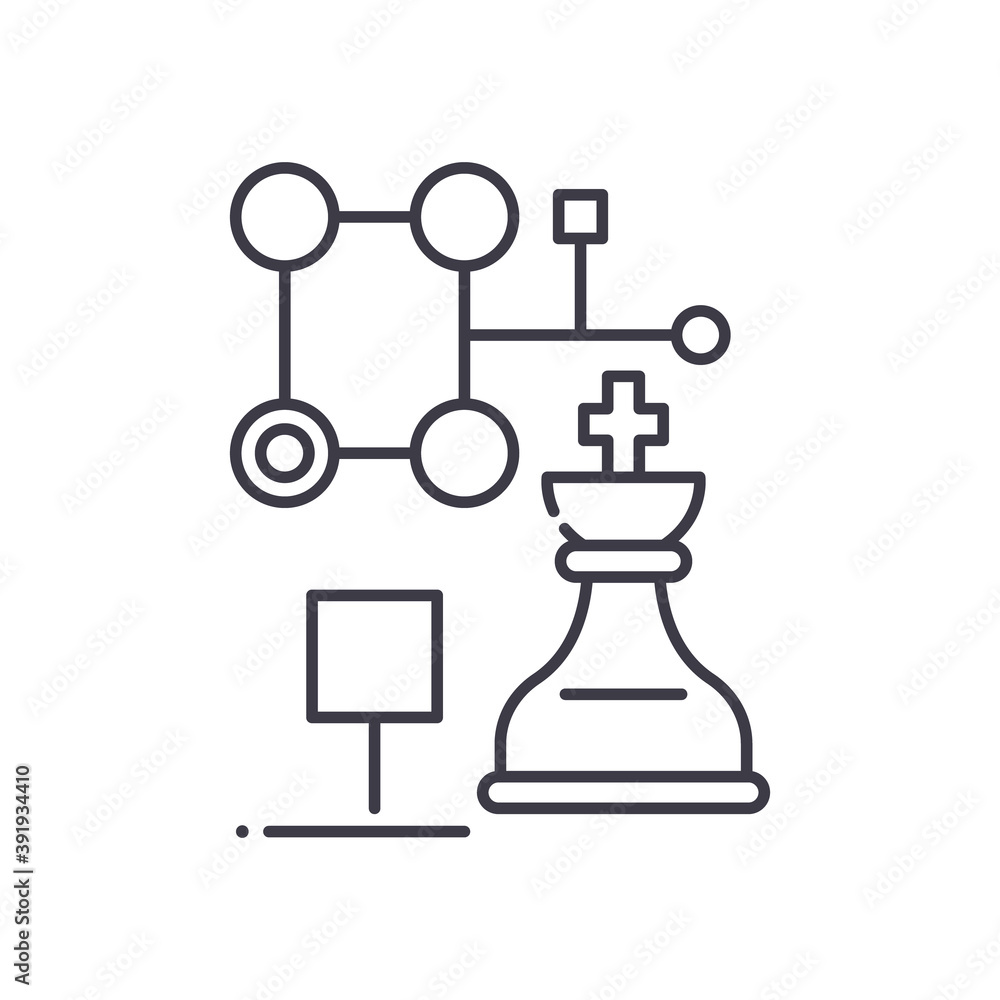 Management Information System Icon Linear Isolated Illustration Thin Line Vector Web Design