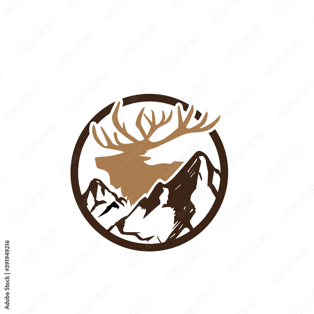 elk mountain logo designs for animal care logo simple and modern icon ...