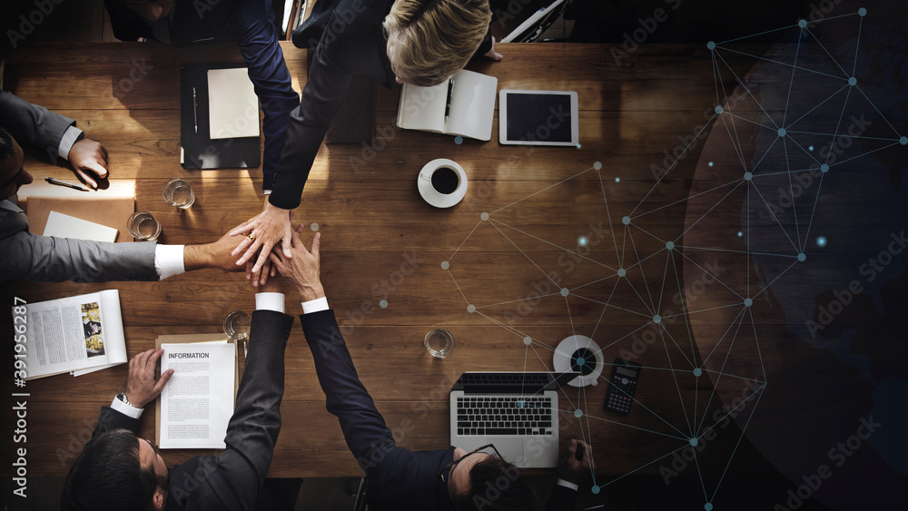 Business people stacking their hands Stock Photo | Adobe Stock