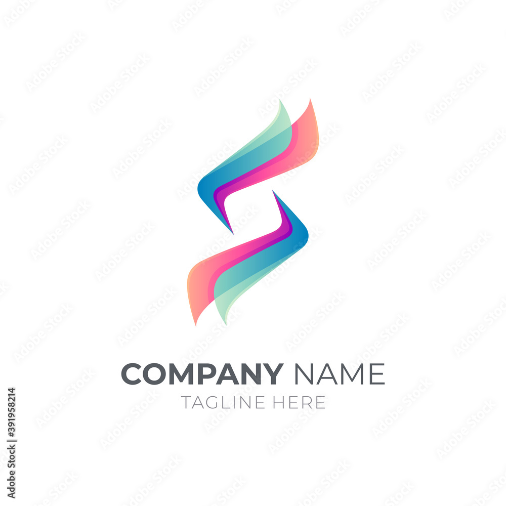 Wing letter S logo design template with transparent layer shape Stock ...