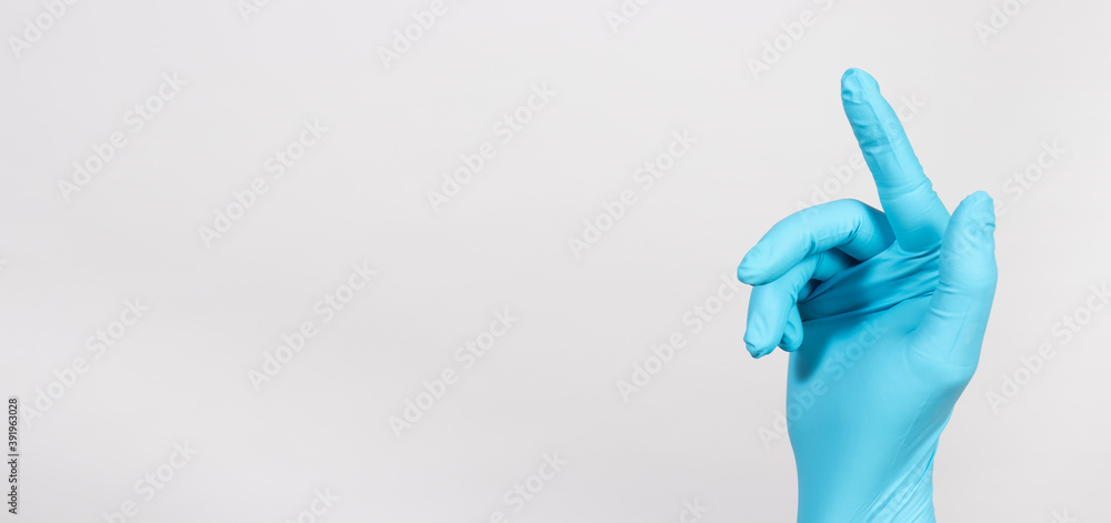The hand of a proctologist in a glove on a white background. Rectal ...
