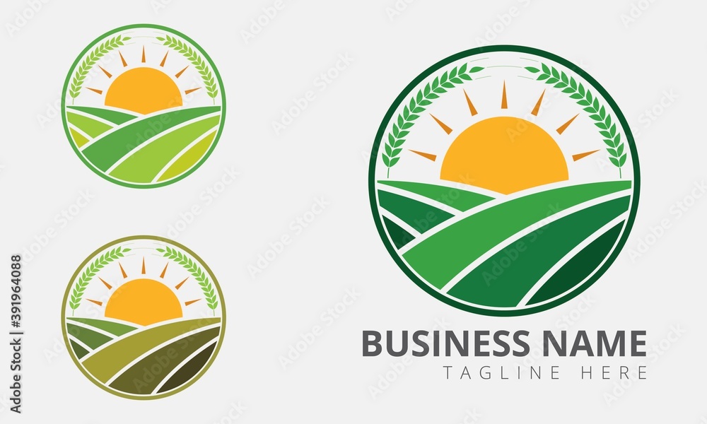 Agriculture circle logo for business, Fully editable and vector file ...
