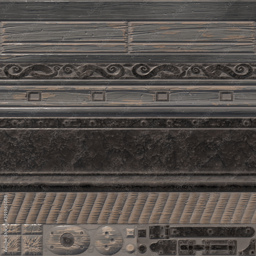 Stylized pirate ship wooden planking sheet. Dark vintage wood texture ...