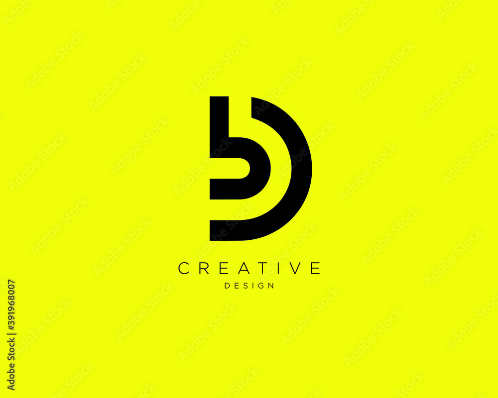 Creative and Minimalist Letter BD Logo Design Using letters B and D ...