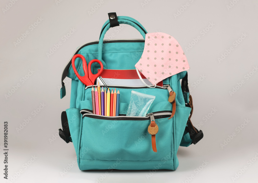 COVID-19 prevention , back to school and new normal concept.Front view ...