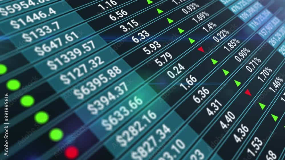 Abstract background with stock market digits. Currency rate chart ...
