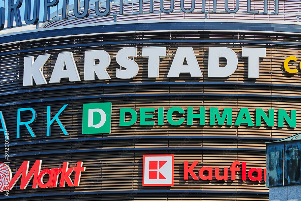 Berlin, Germany - September 17, 2020: Advertising space with different ...