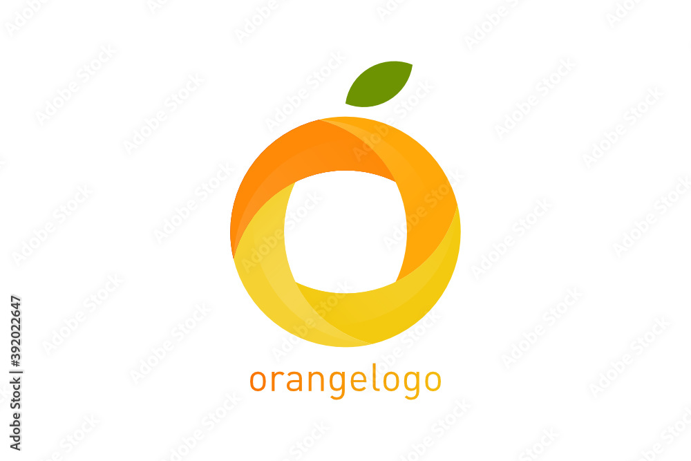 Orange logo design template, circular shape Stock Vector | Adobe Stock