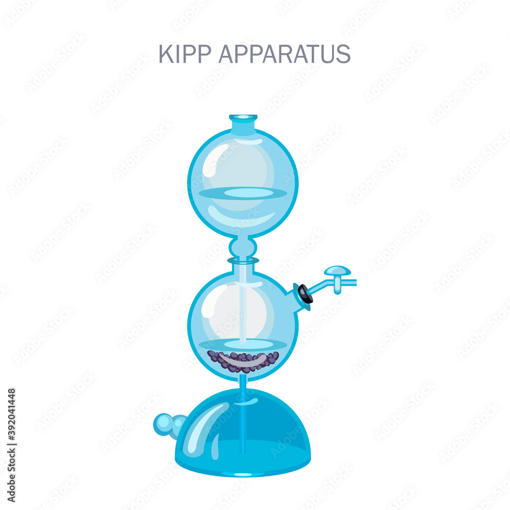 Kipp apparatus. Vector illustration isolated on white background. Stock ...