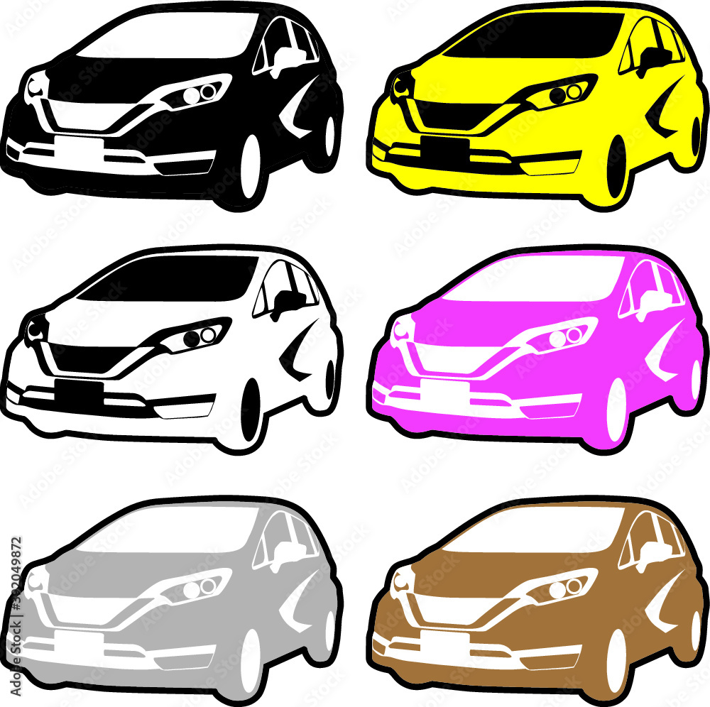 logo icon city car six color vector illustration white background Stock ...