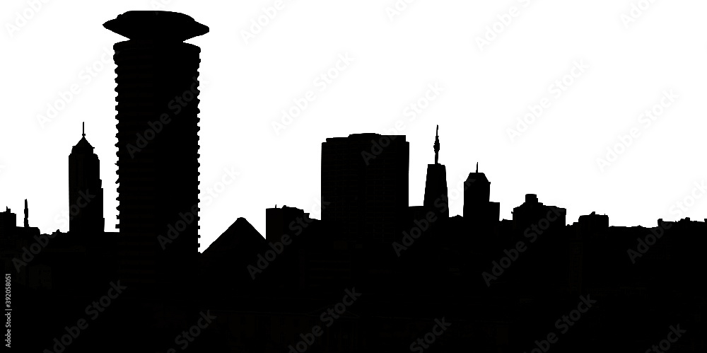 nairobi city skyline the capital of kenya and the iconic kicc house in ...