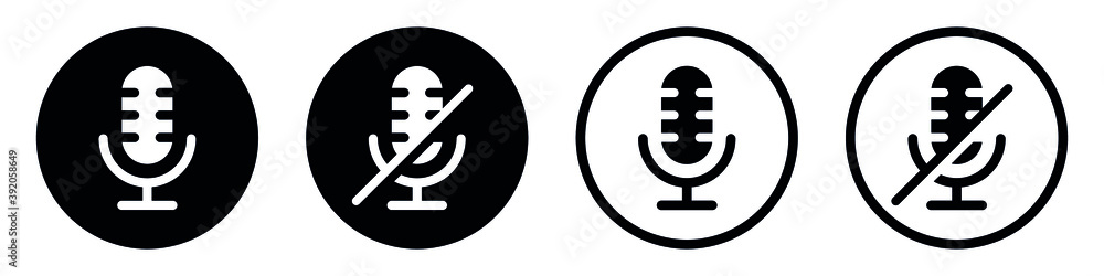 microphone icon, Mute Stock Vector | Adobe Stock
