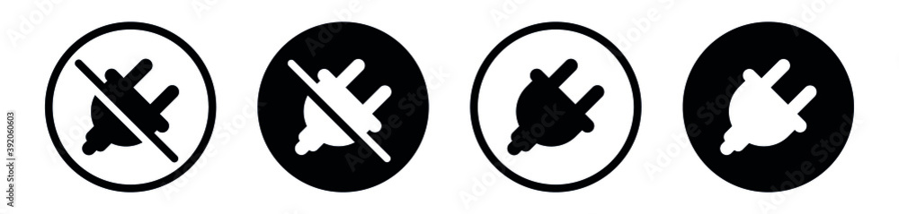 plug socket connect, disconnect icon for apps and websites Stock Vector ...