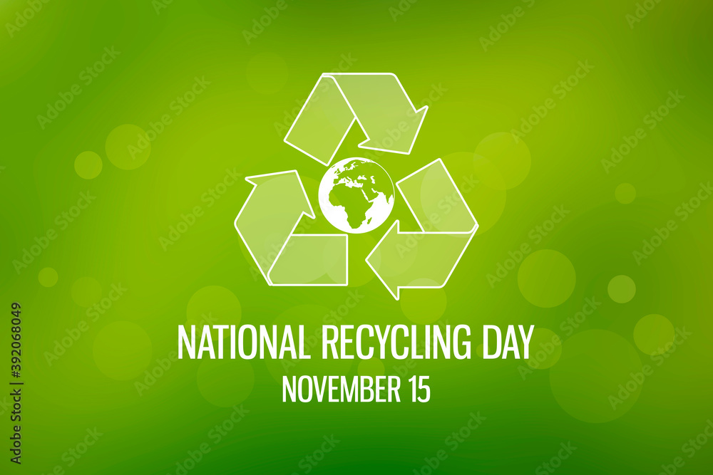 National Recycling Day images. Green arrows recycling symbol with ...
