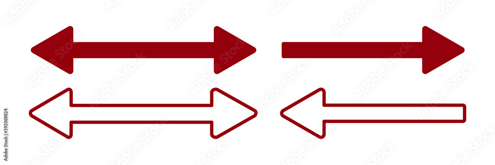 Double arrow icon, two side symbol, double arrow logo concept. Set of ...