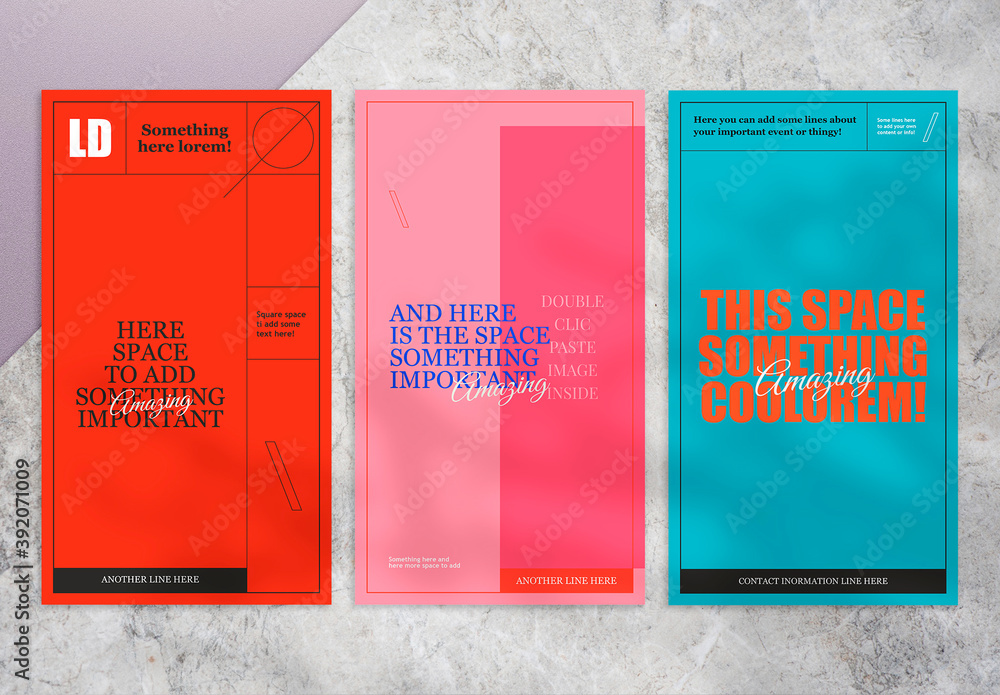 Colorful Social Media Post Layouts Stock Template | Adobe Stock