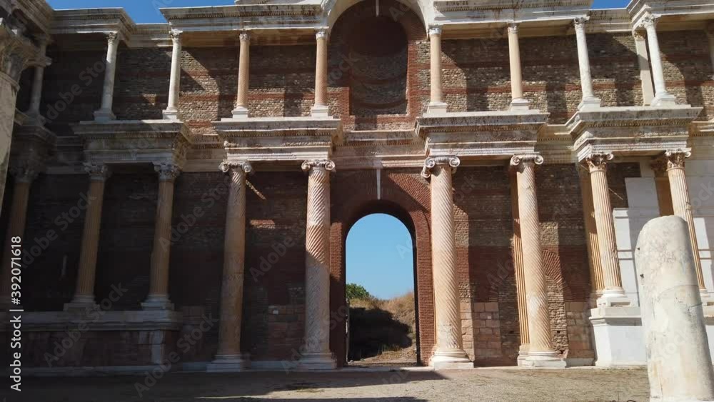 Ancient Roman gymnasium. Sardis was situated in the middle of Hermus ...