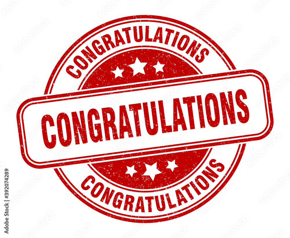 congratulations stamp. congratulations label. round grunge sign Stock ...