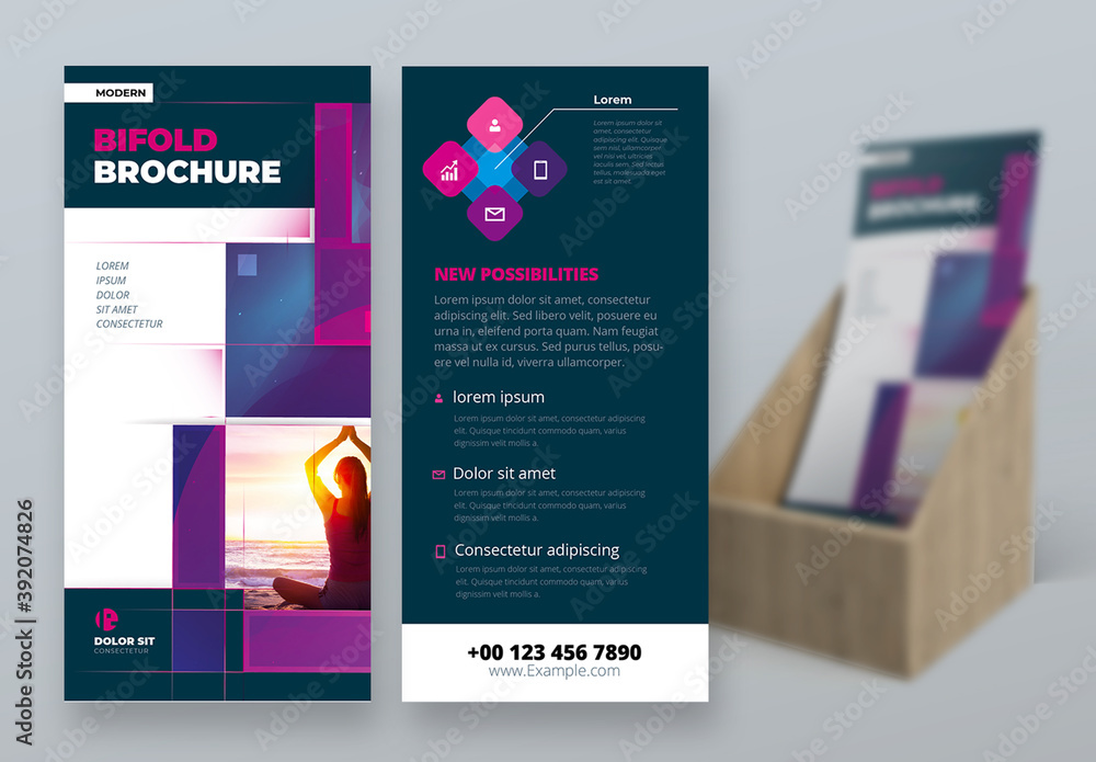 Violet Flyer Layout with Rectangles Stock Template | Adobe Stock