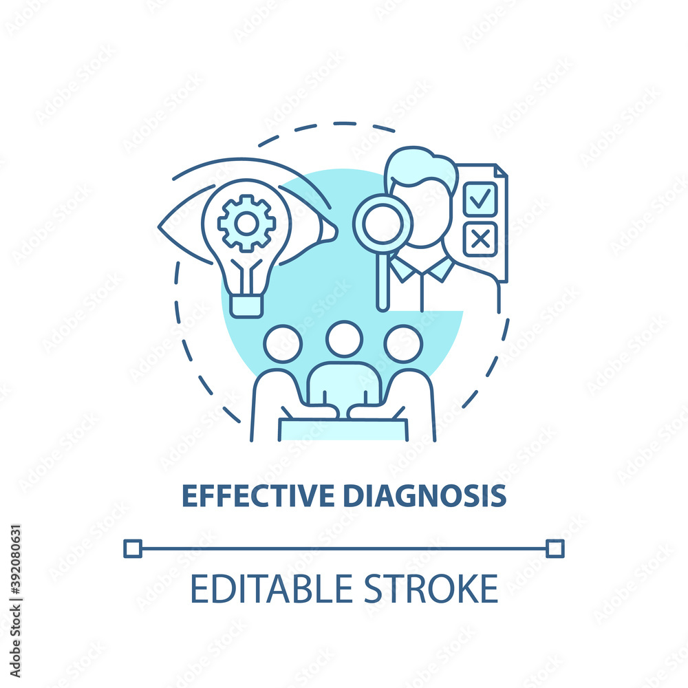 Effective diagnosis concept icon. Business consulting stage idea thin ...