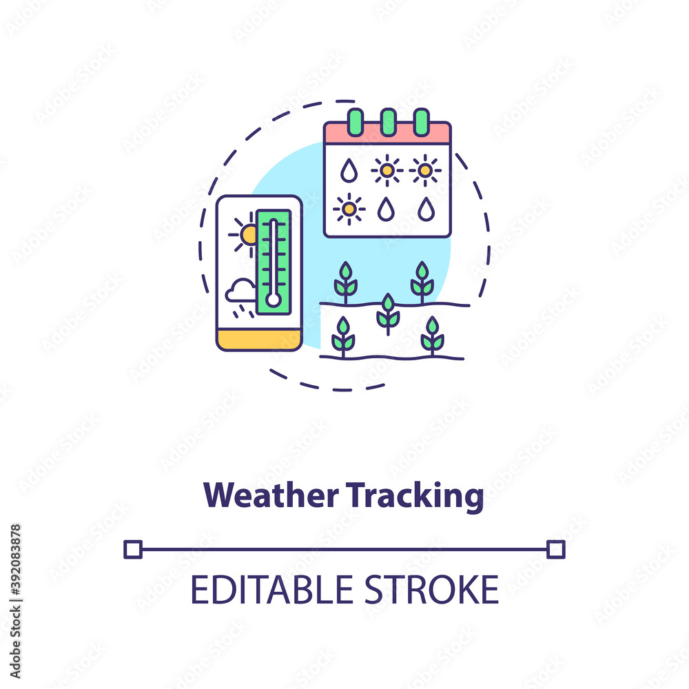 Weather tracking concept icon. Innovative agriculture technology ...