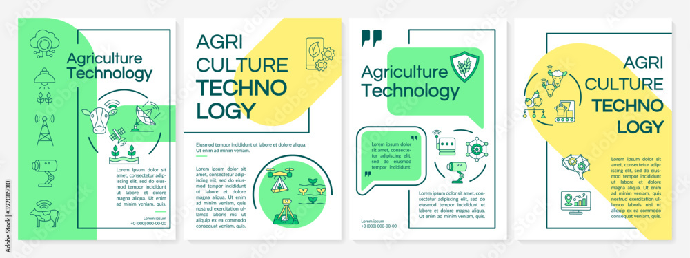 Agrotechnology brochure template. Electronic farm management. Flyer ...